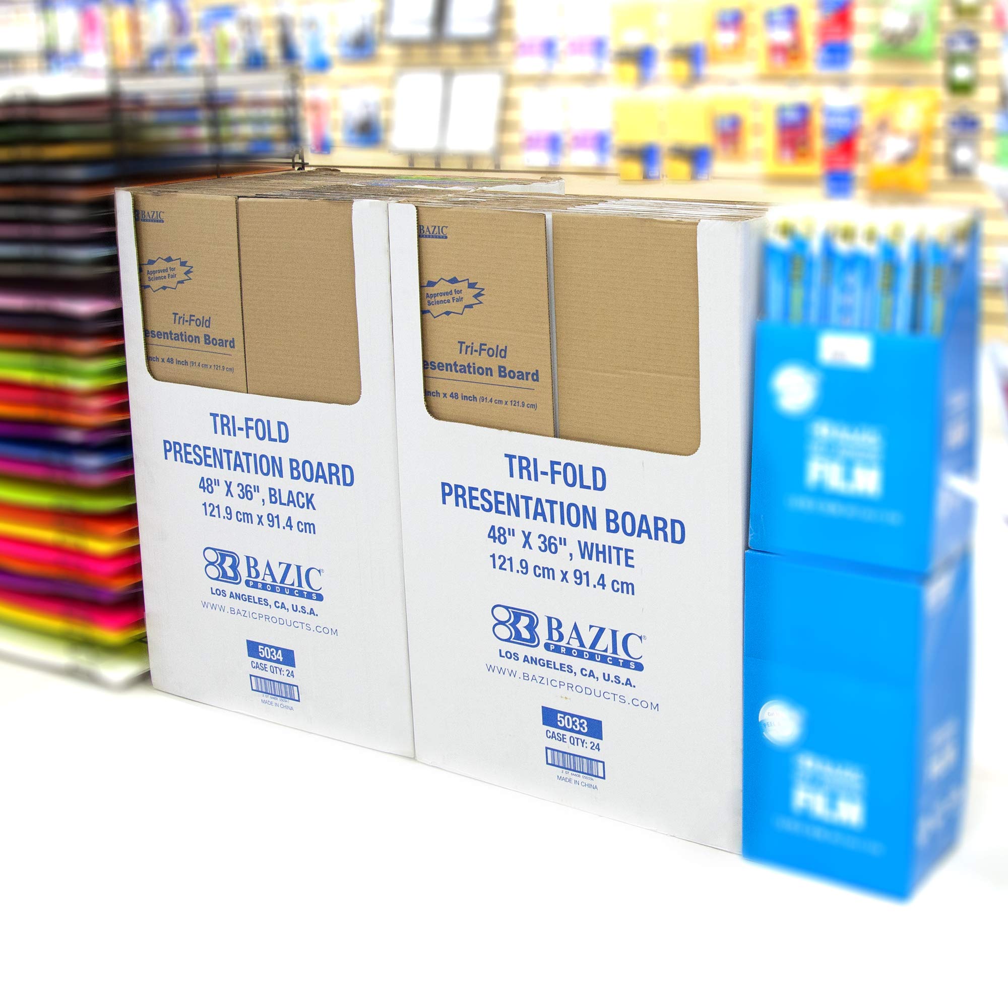 BAZIC Trifold Presentation Board 28" X 40" White, Tri-Fold Corrugated ...