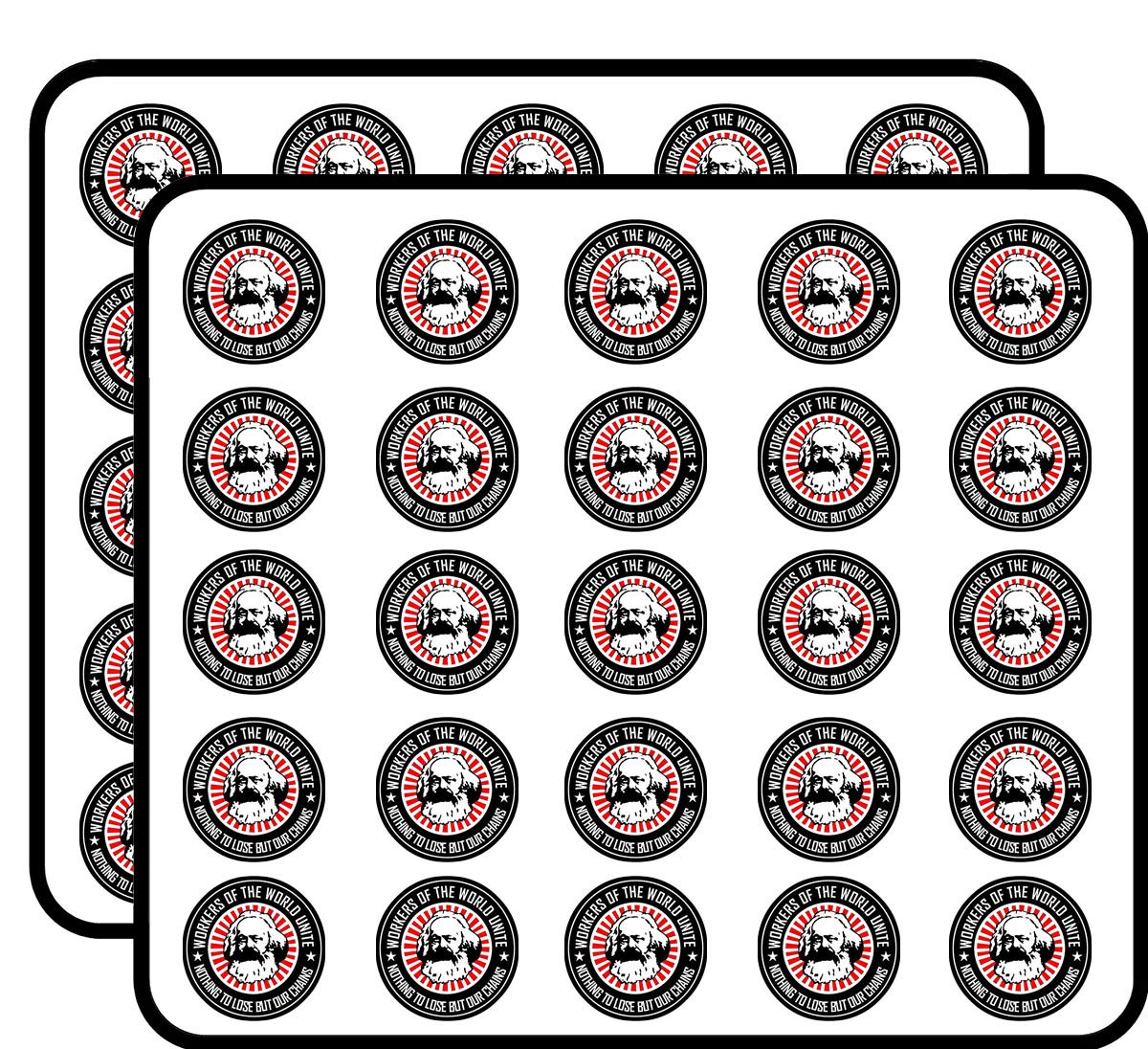 Amazon.com: Karl Marx - Workers Unite 50 Pack 1" Stickers for ...