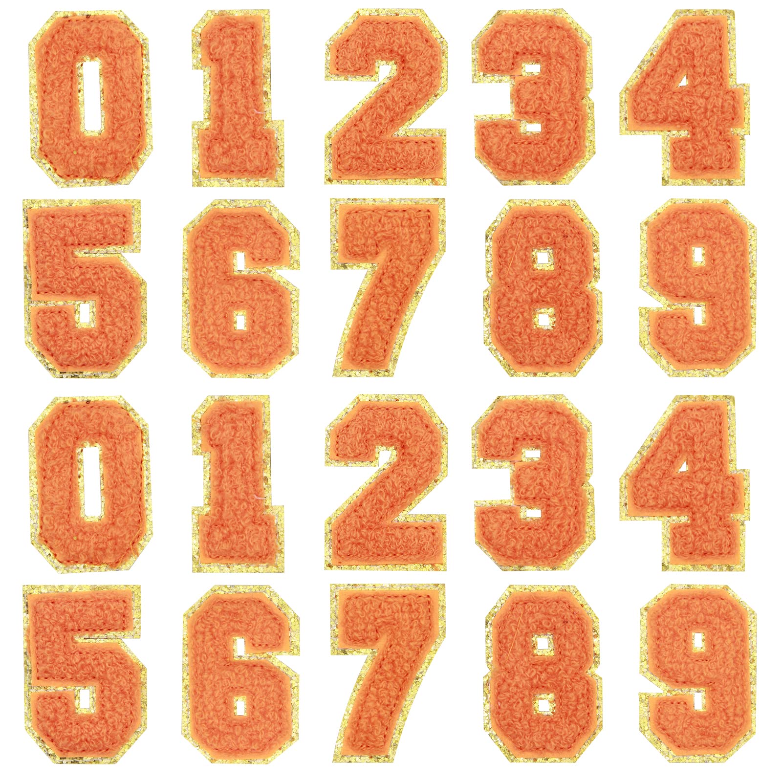 Amazon.com: 20 Pieces Orange Numbers Iron On Patches, KJMYYXGS Iron On ...