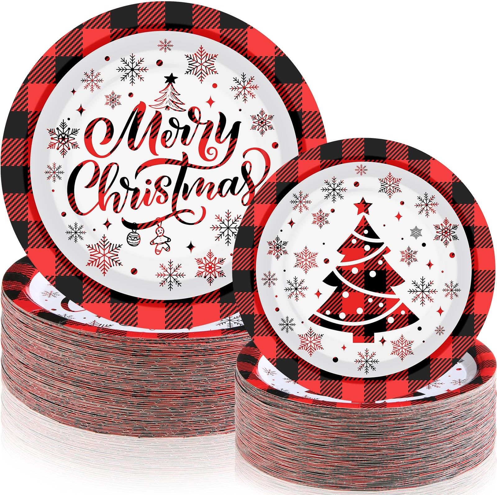 Amazon.com: Yungyan Christmas Paper Plates - 120 Pcs Party Plates 7 ...