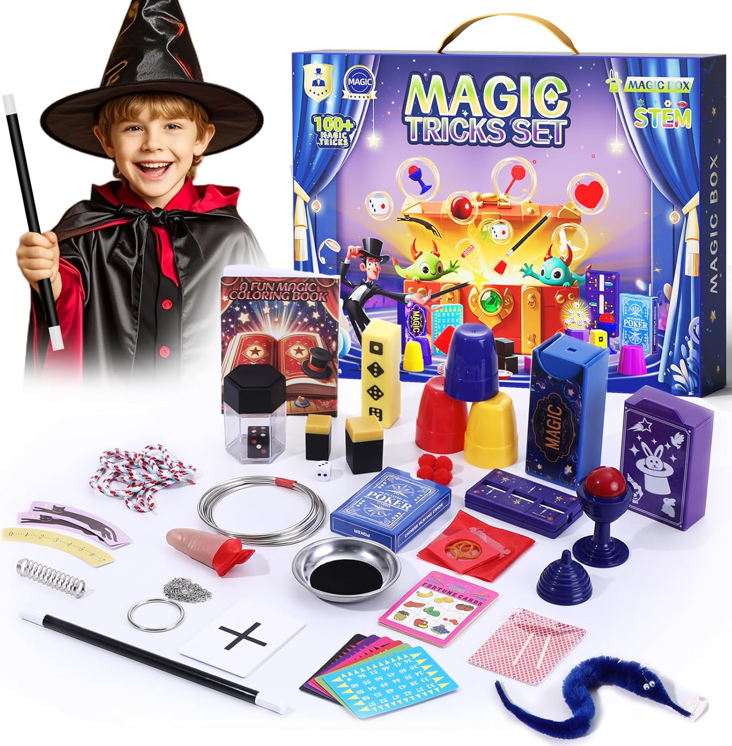 Amazon.com: luluckck Magic Tricks Kit, 100+ Magic Tricks for Kids Age 6 ...