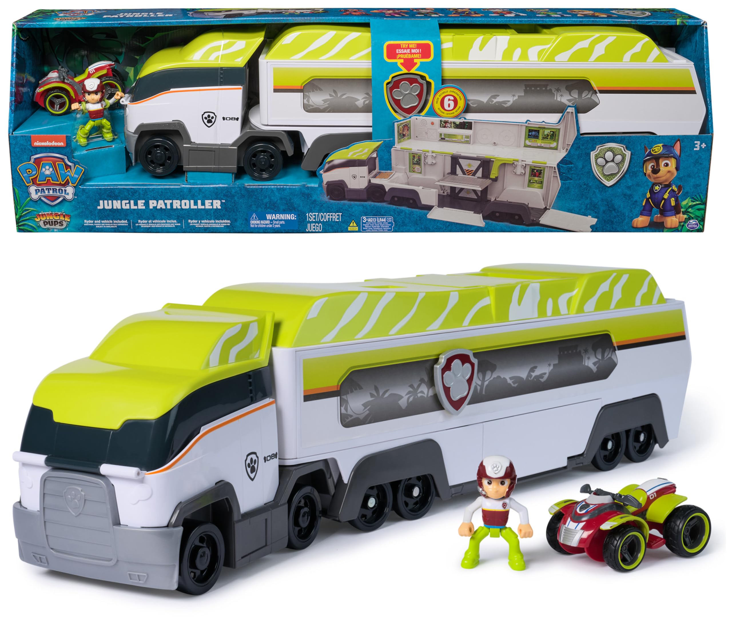 Buy Paw Patrol Jungle Pups, Transforming PAW Patroller, Ryder Action ...