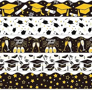 Amazon.com: Whaline 69Ft Graduation Bulletin Board Border Congrats Grad ...