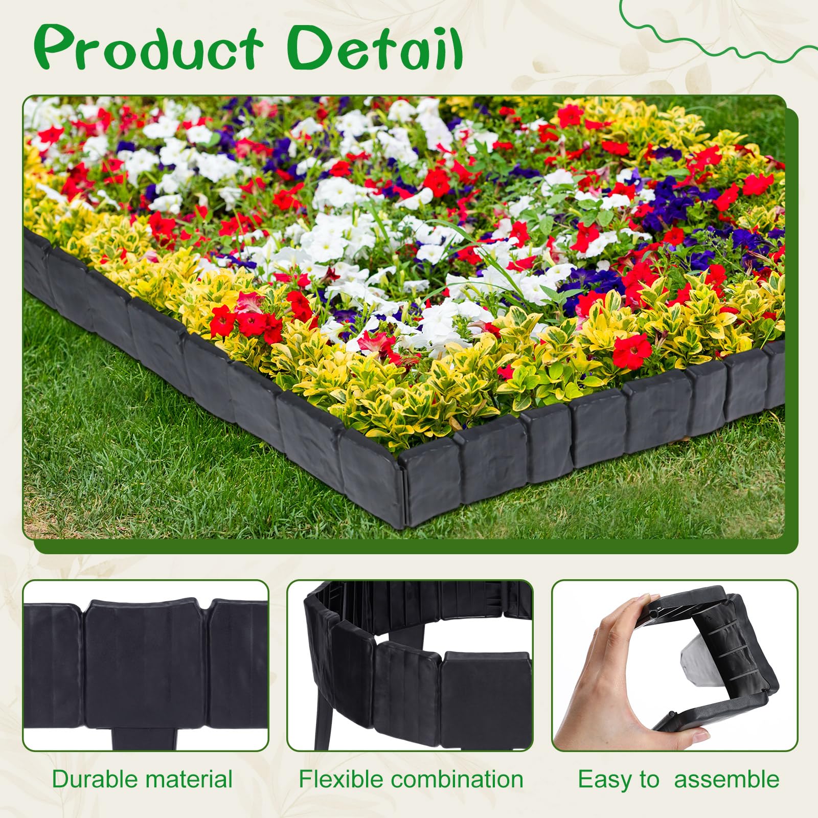Landical Garden Edging Border 9 Inch Tall Lawn Edging Border ...