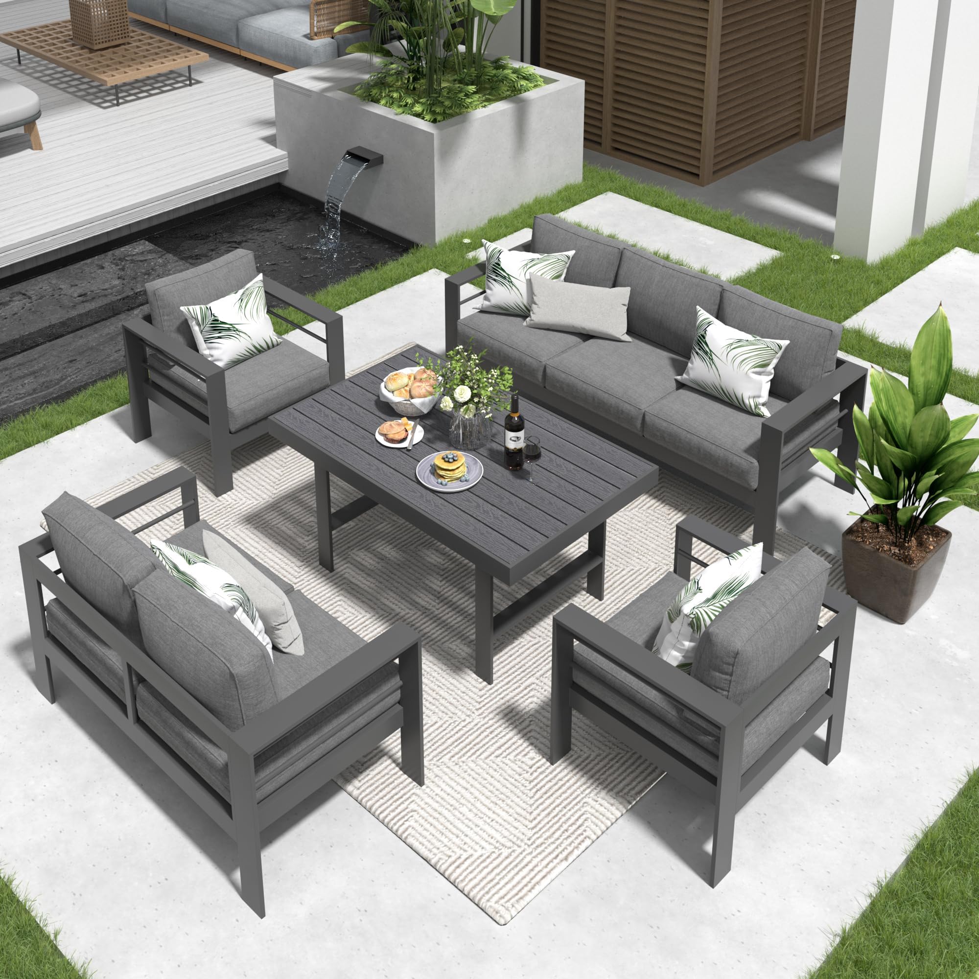 Amazon.com: PatioFestival Patio Conversation Set 6 Pieces 5.1 ...