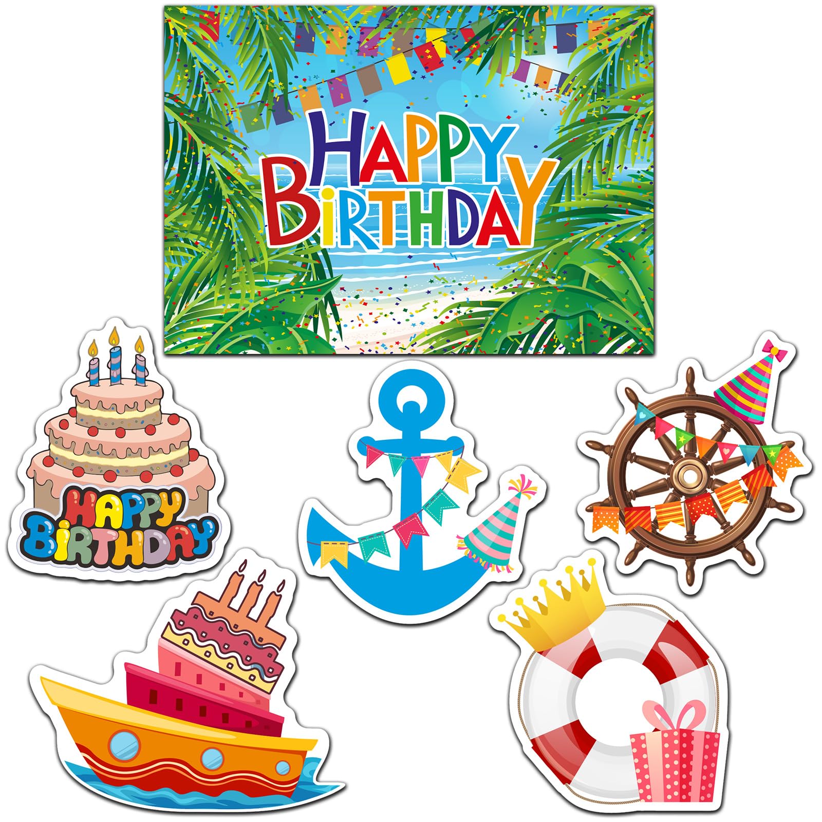 Amazon.com: 6 Pcs Cruise Door Decorations Large Happy Birthday Cruise ...