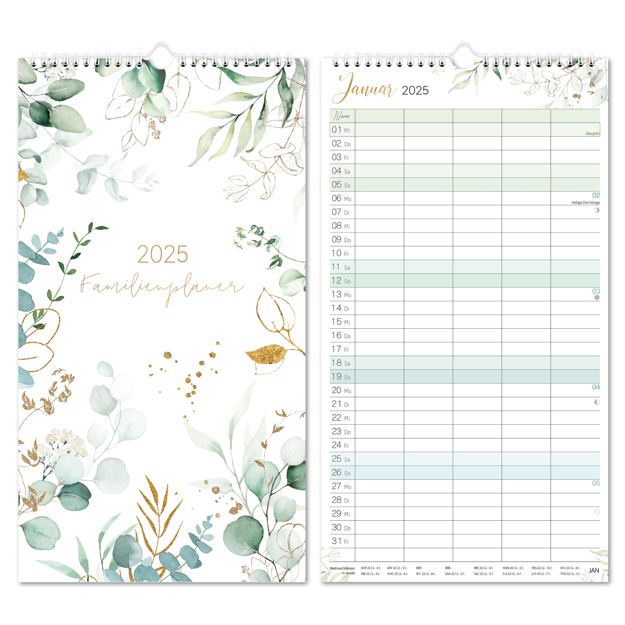 Artfan Family Planner 2025 Family Planner 2025 5 Columns Calendar ...