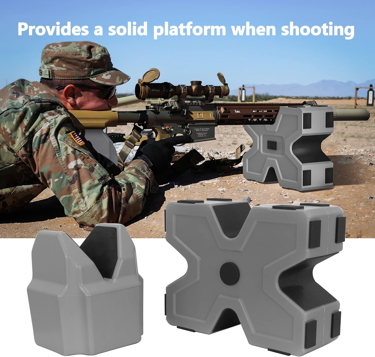 Pridefend Reposapiés de banco antideslizante para rifle y pistola ...