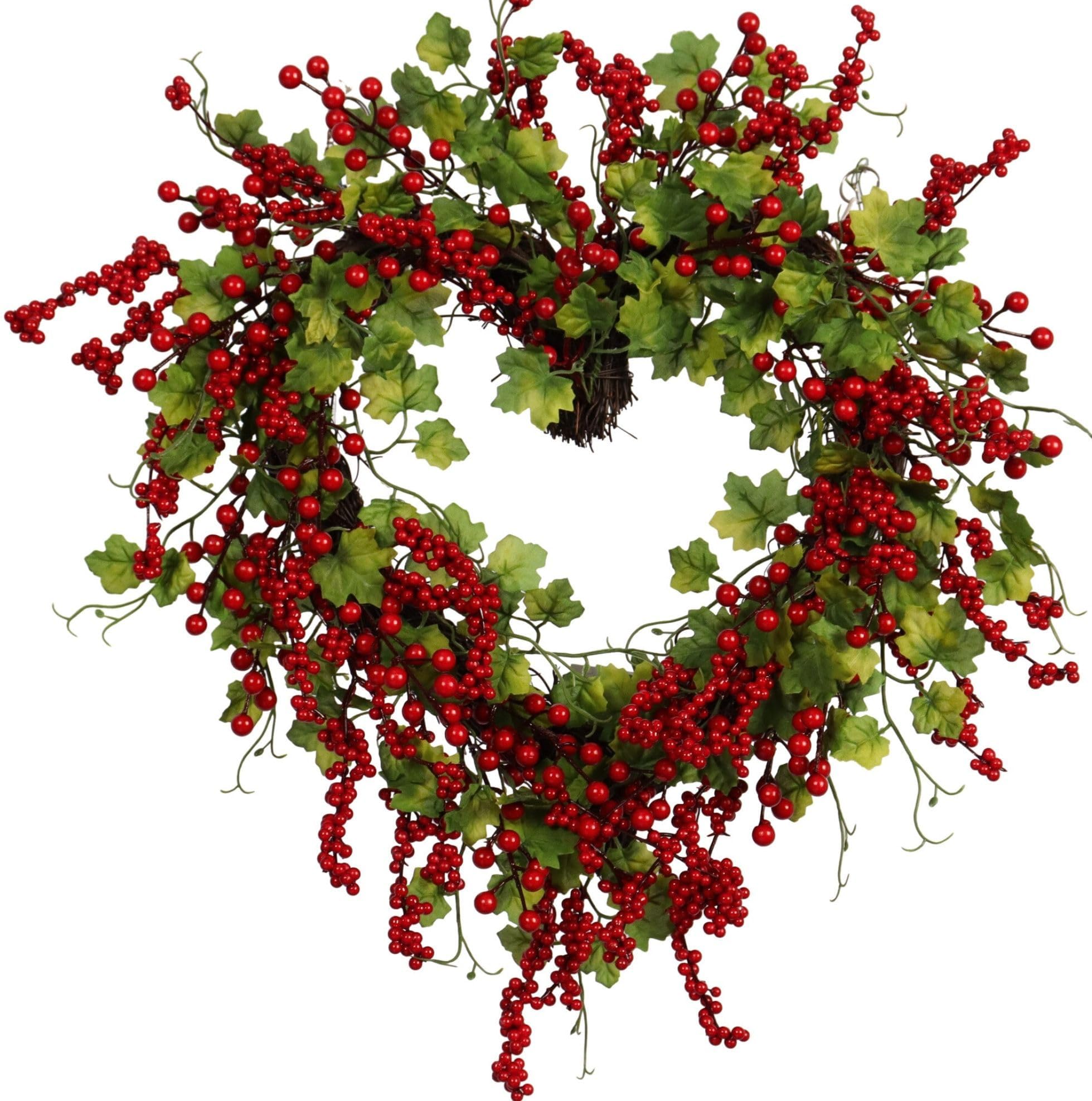 Amazon.com: 22" Red Berry Wreath, Christmas Red Berries, Valentines Day ...