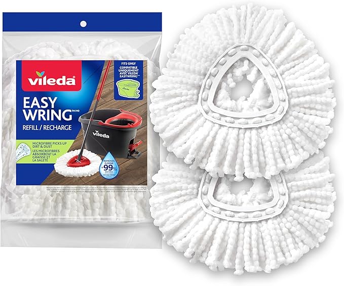 Vileda EasyWring Mop Head Replacement (Pack of 2) | Machine Washable ...