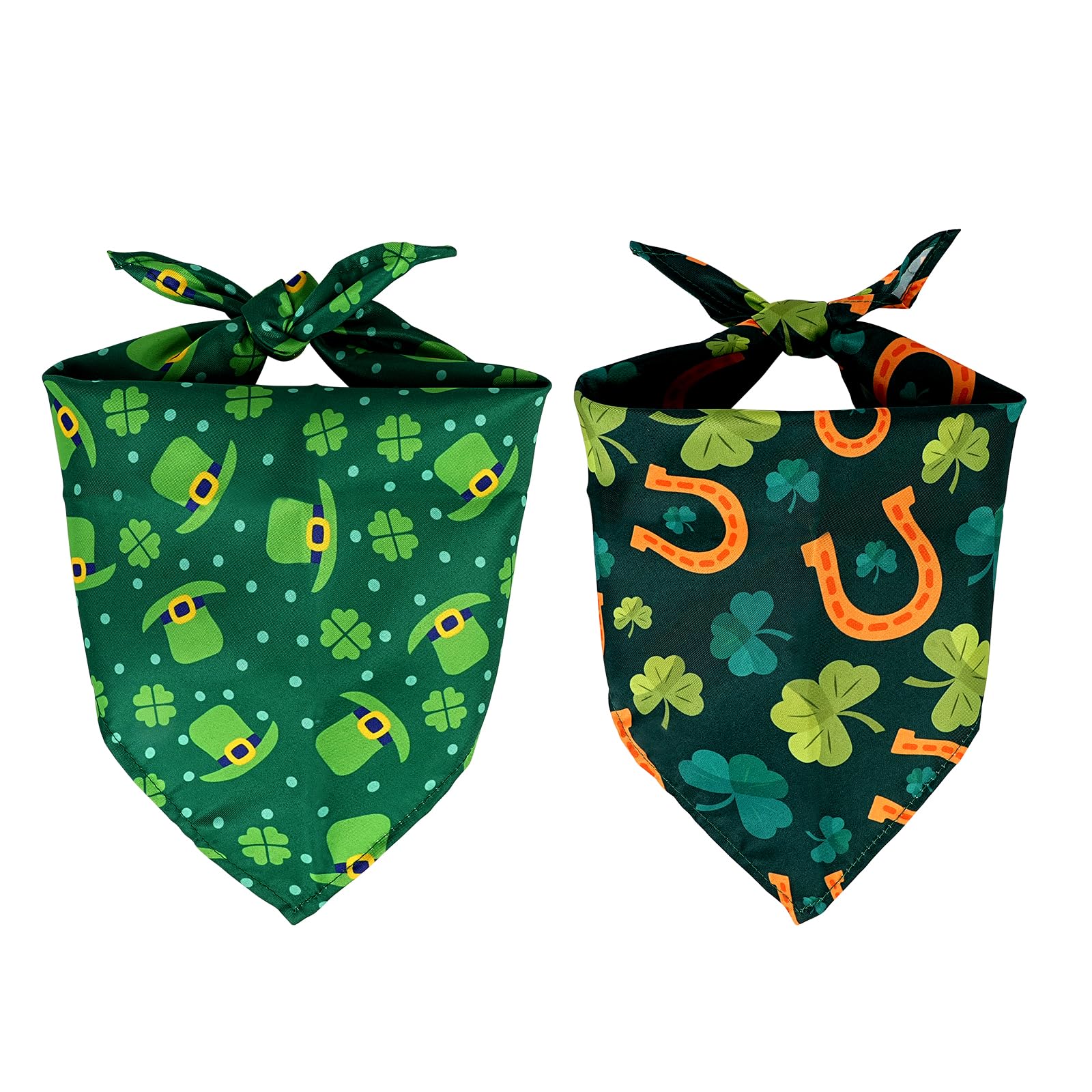 Snapklik.com : VIPITH St. Patricks Bandanas - 2Pack Shamrock Dog Cat Scarf, Triangle Outfit