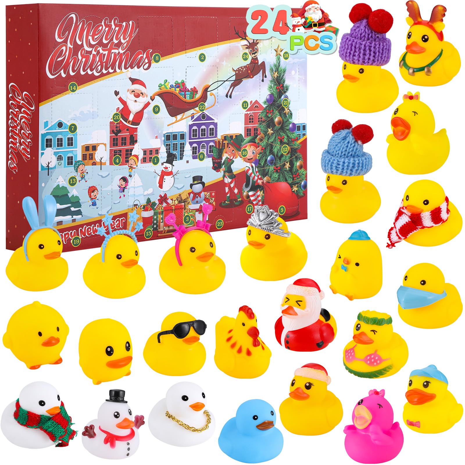Advent Calendar 2024, Rubber Duck Advent Calendar, 24 Days Christmas ...