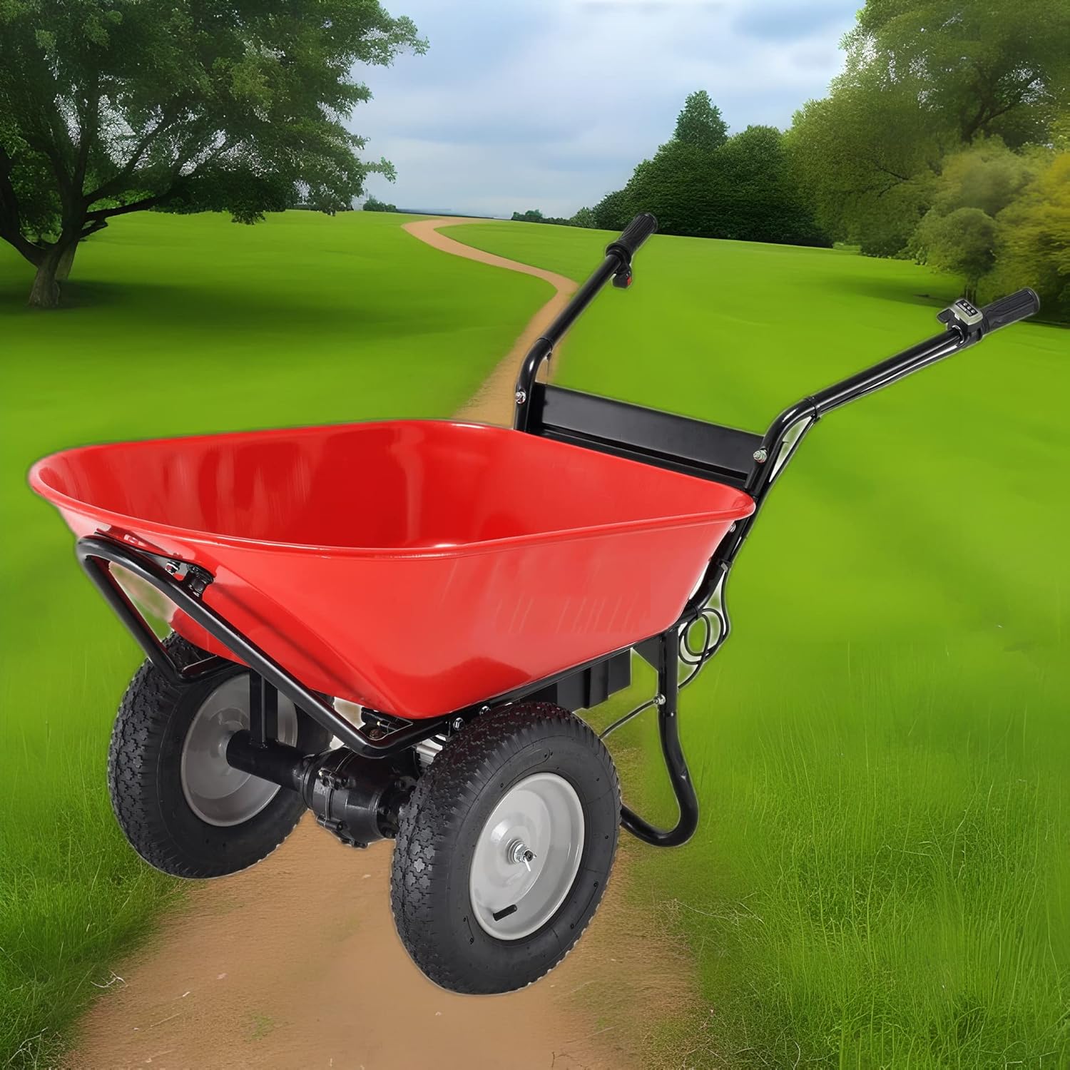 Amazon.com: Bellemave Wheelbarrow Utility Cart Electric Powered 24V DC ...