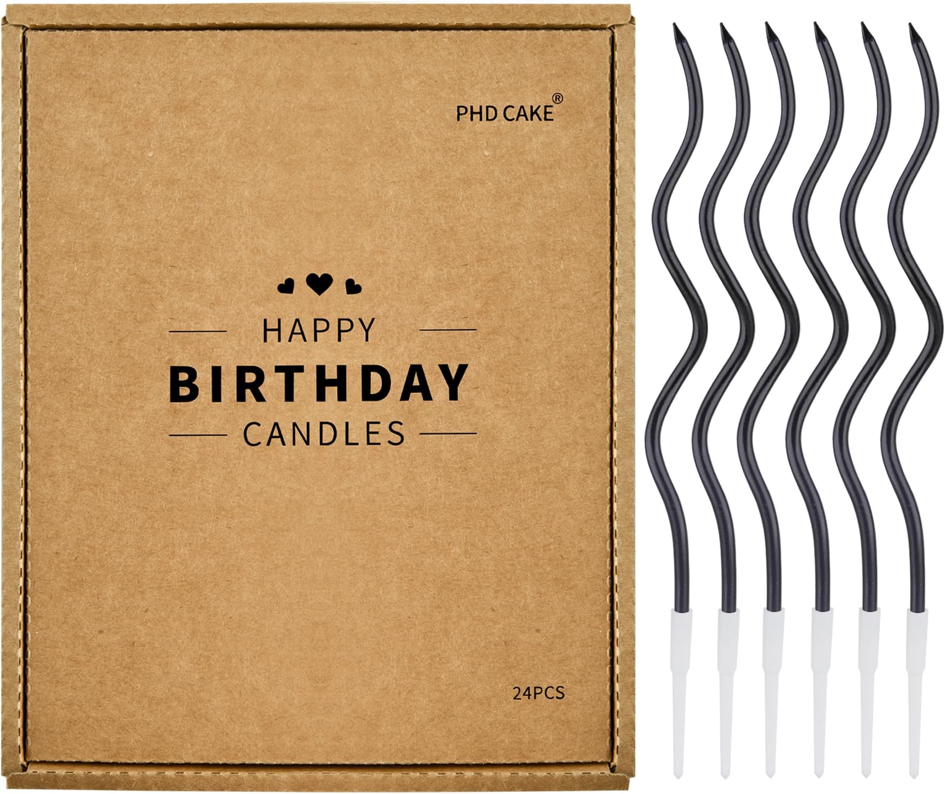 Amazon.com: Birthday Candles - 24 Count Long Thin Black Birthday ...