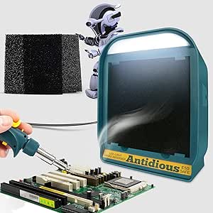 Antidious Fume Extractor Solder Smoke Absorber Portable Filter with LED ...
