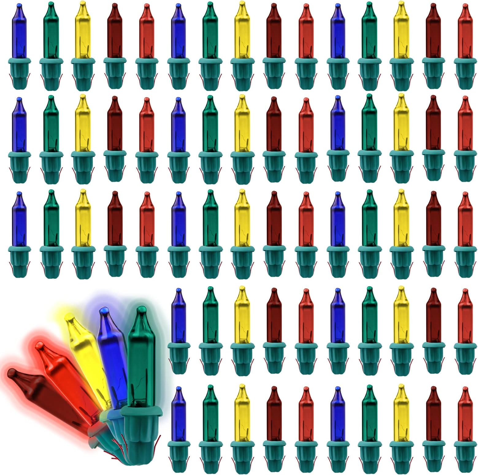 Lot de 100 mini ampoules de rechange pour sapin de Noël – Rouge 2,5 V ...