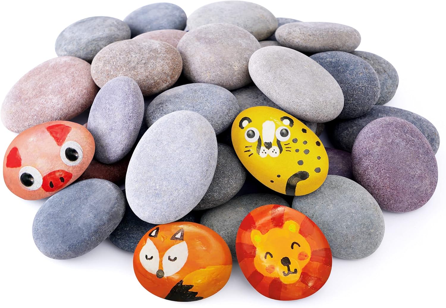 Amazon.com: ROCART 12 PCS Large Rocks for Painting, 1.5-2.0 Inches Flat ...