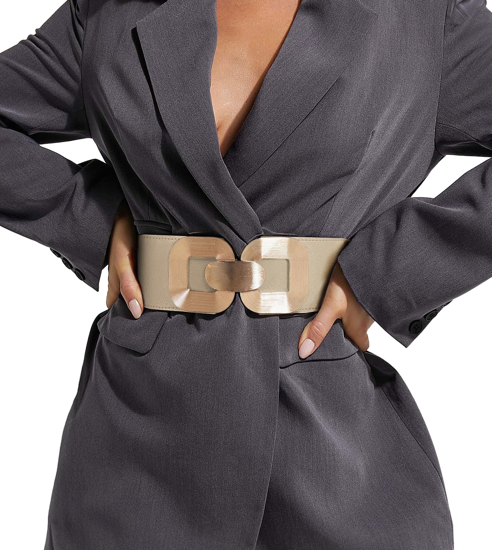 Amazon.com: XZQTIVE Women Wide Elastic Belts for Dress Fashion Stretchy ...