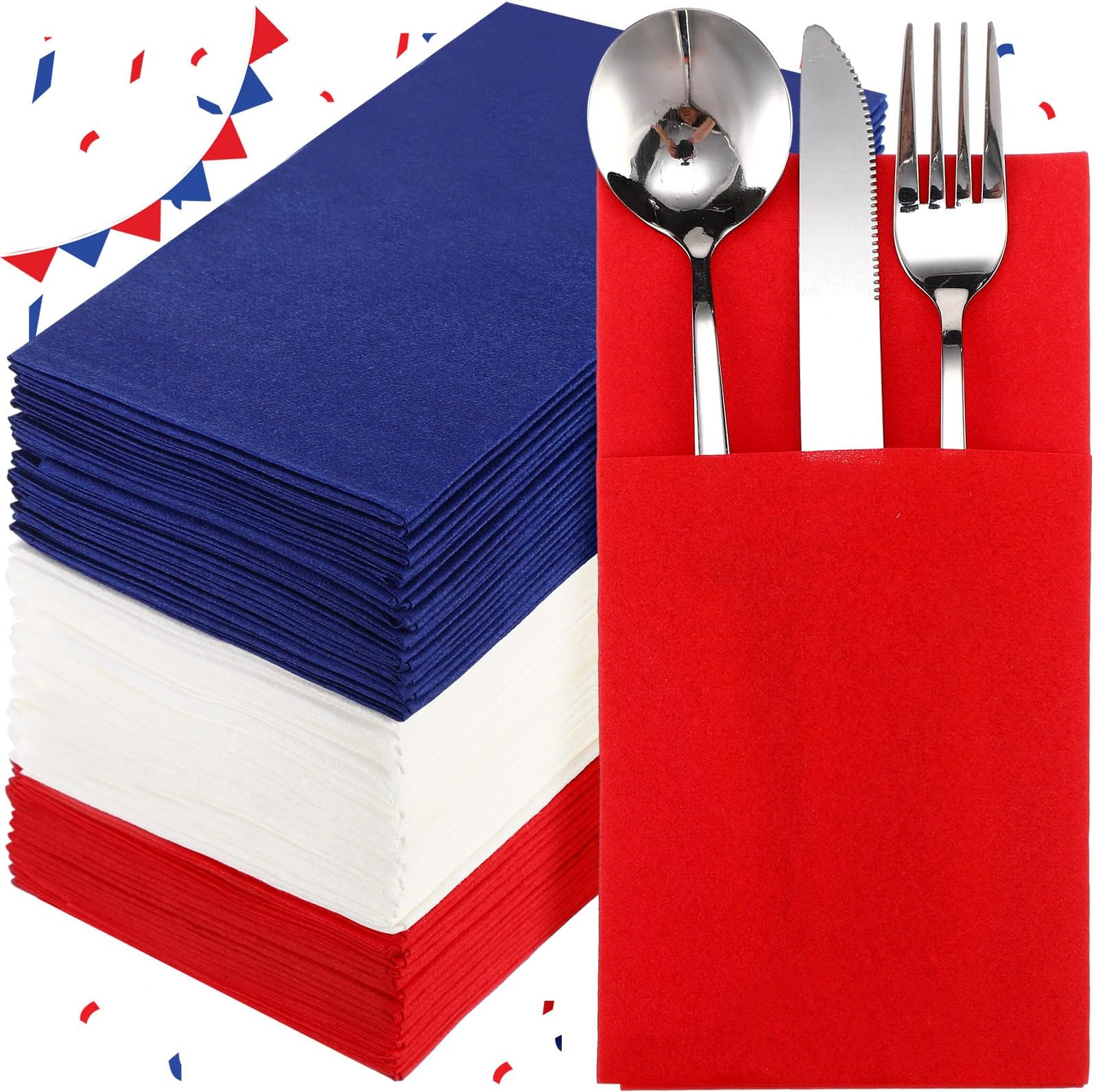 Amazon.com: Party Dimensions Luncheon Napkin Bundle - Red, White & Blue ...
