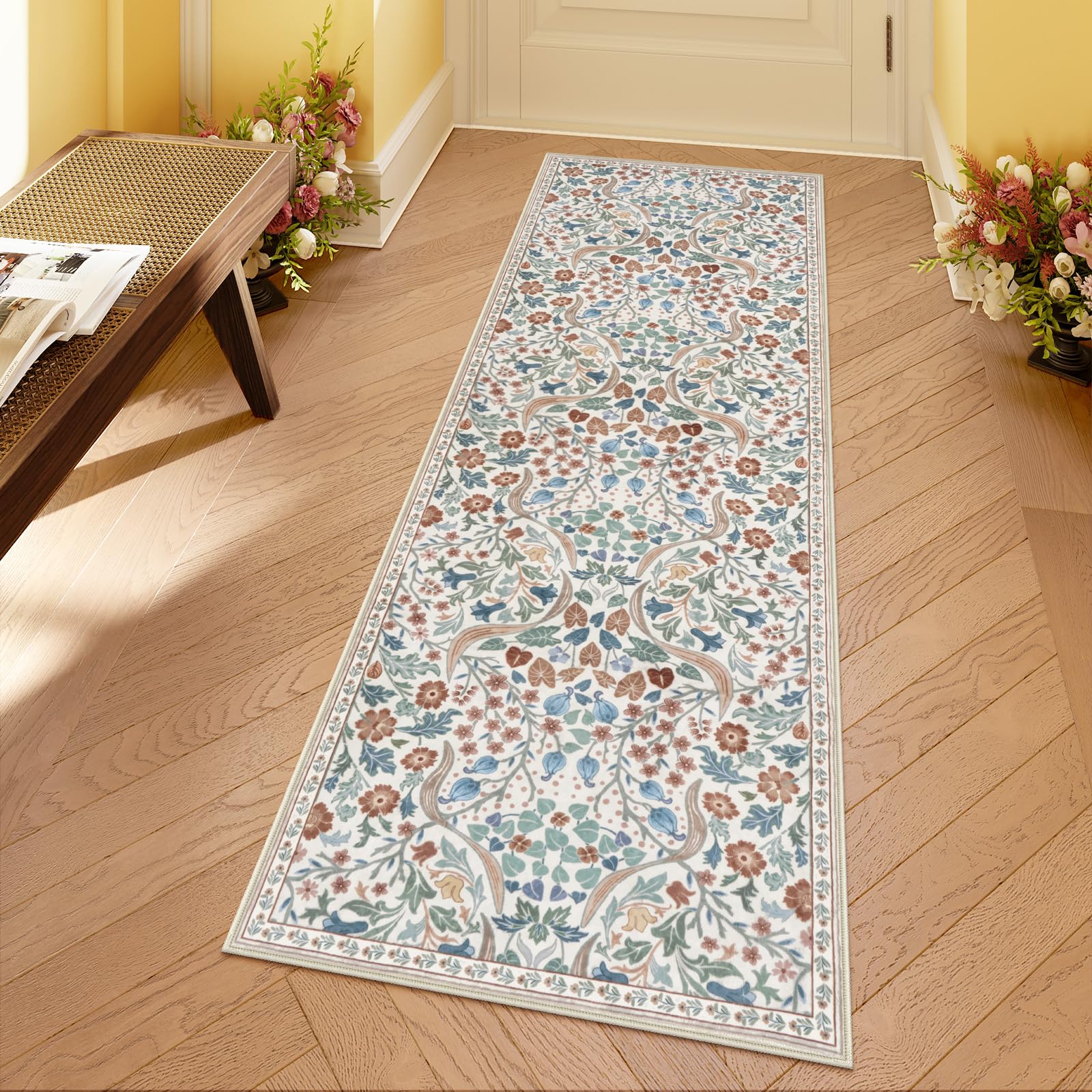 Amazon.com: Moynesa Floral Hallway Runner Rug, 2x6 Kitchen Runner Rug ...