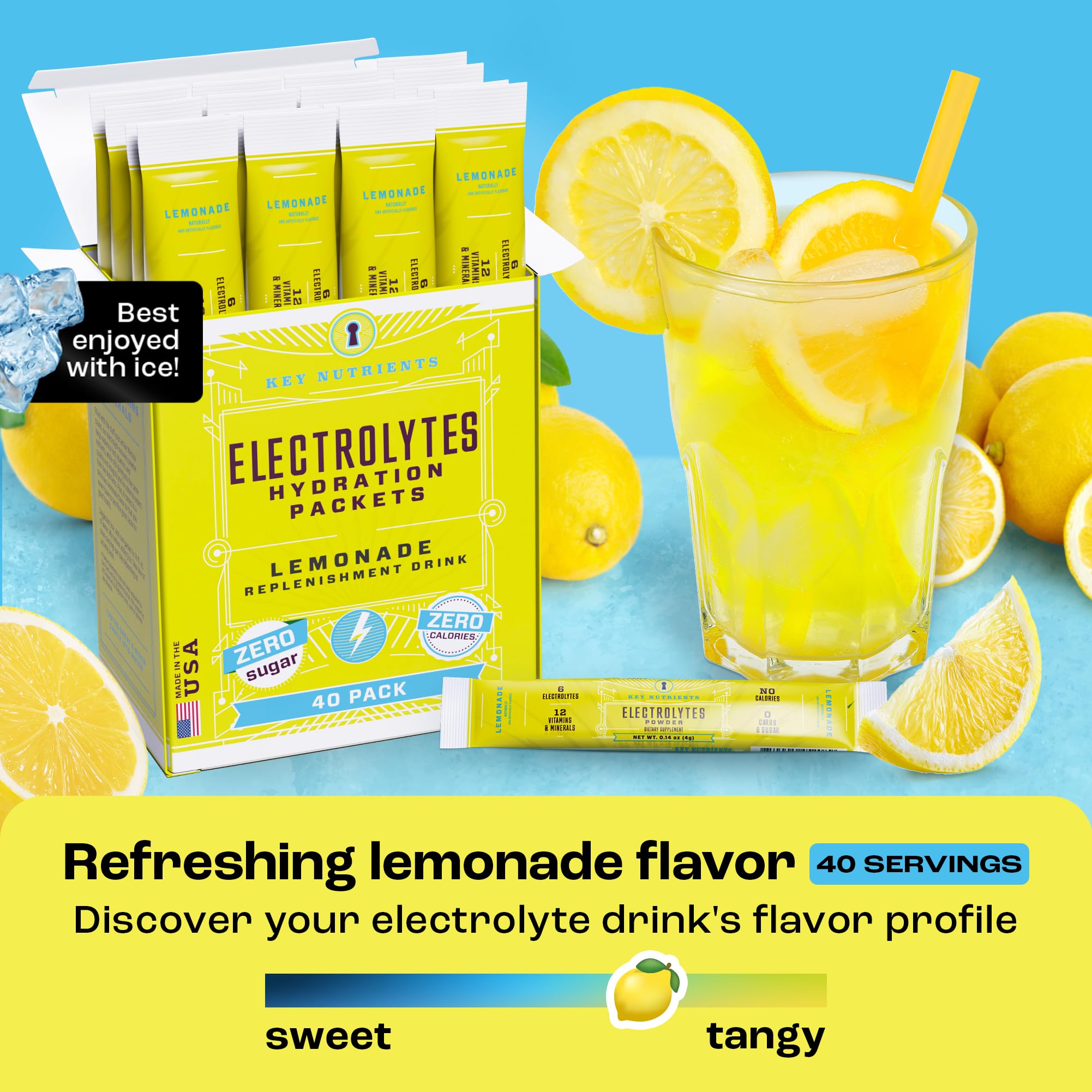 Snapklik.com : KEY NUTRIENTS Electrolytes Powder Packets 40 Pack - No ...