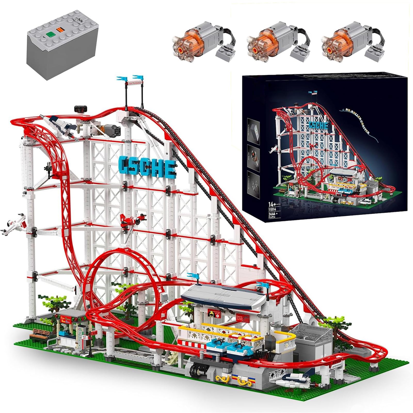 Amazon.com: Roller Coaster Building Set (3646 Pieces) - Moving Roller ...