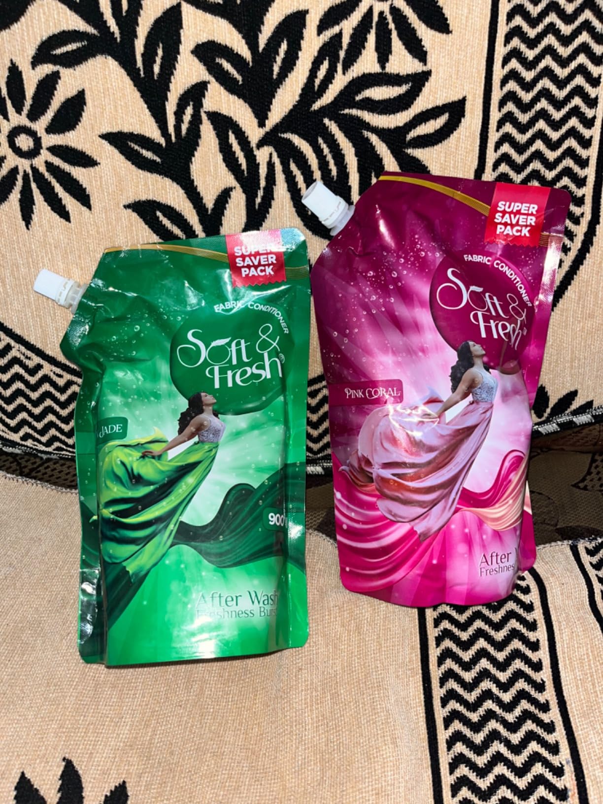 Soft & Fresh combo Pack of Green Jade & Pink Coral 2X900ml, best fabric ...