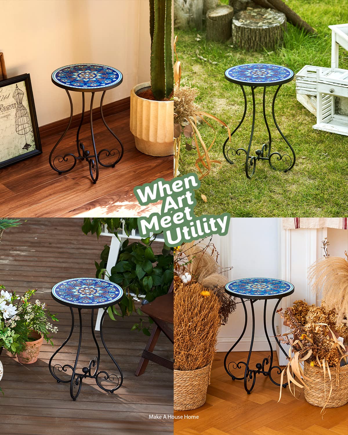 Round Ceramic Outdoor Side Table Round Ceramic Garden Table Arlette