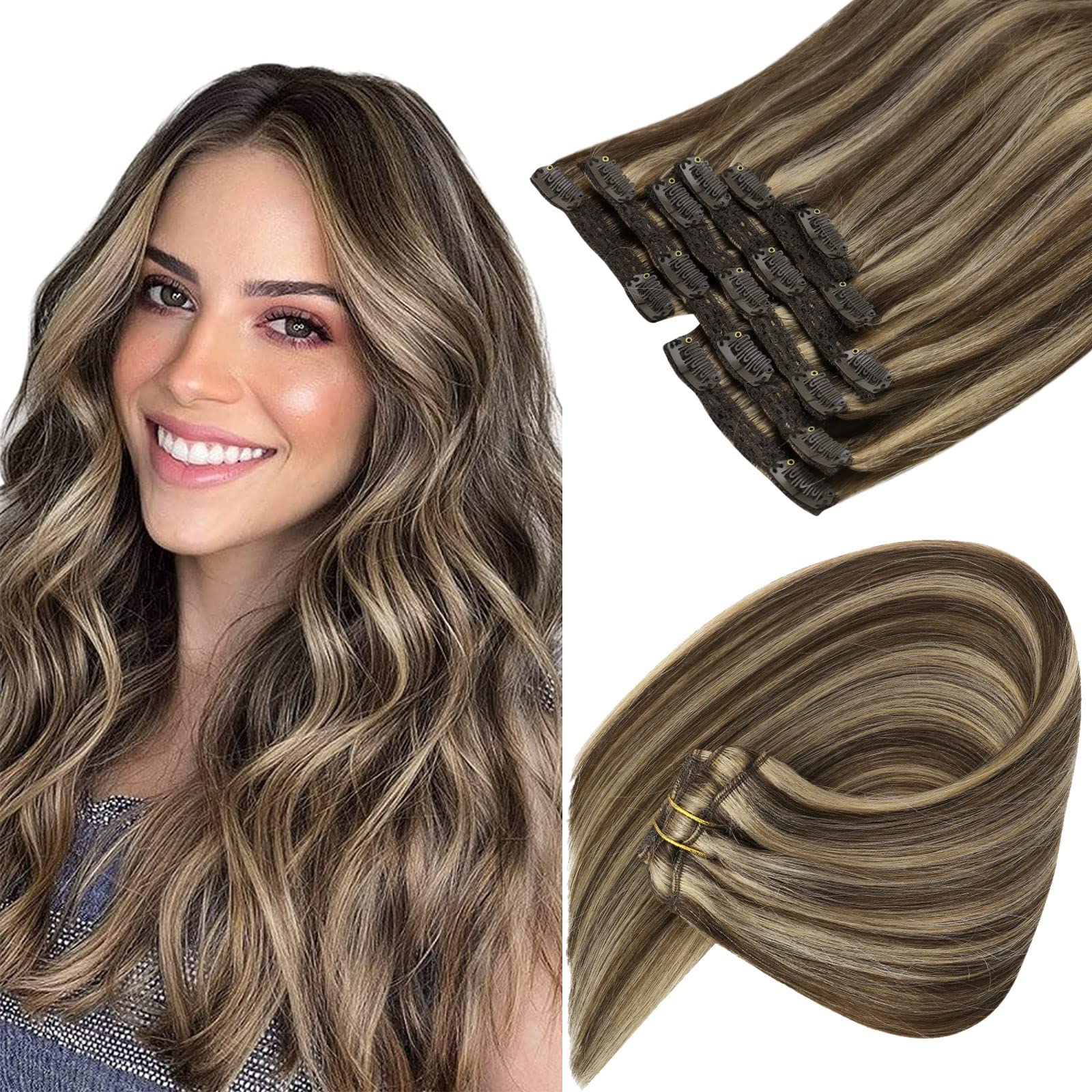 Brown Hair With Chunky Caramel Highlights