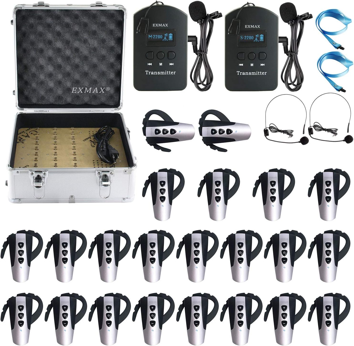 Amazon.com: EXMAX EXD-6824 Whisper Tour Headsets Church Translation ...