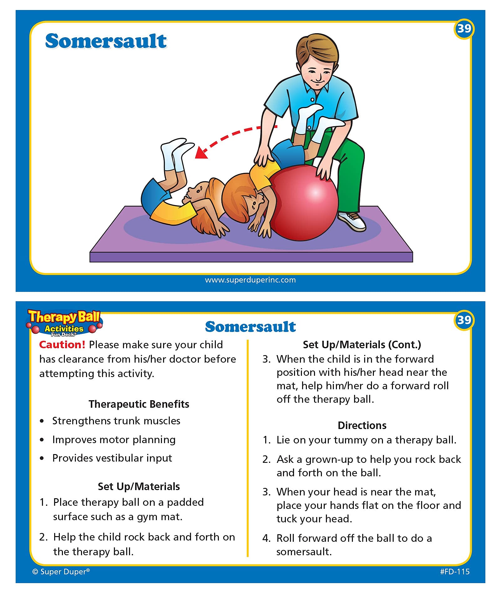 Buy Super Duper Publications | Therapy Ball Activities Fun Deck | Upper ...