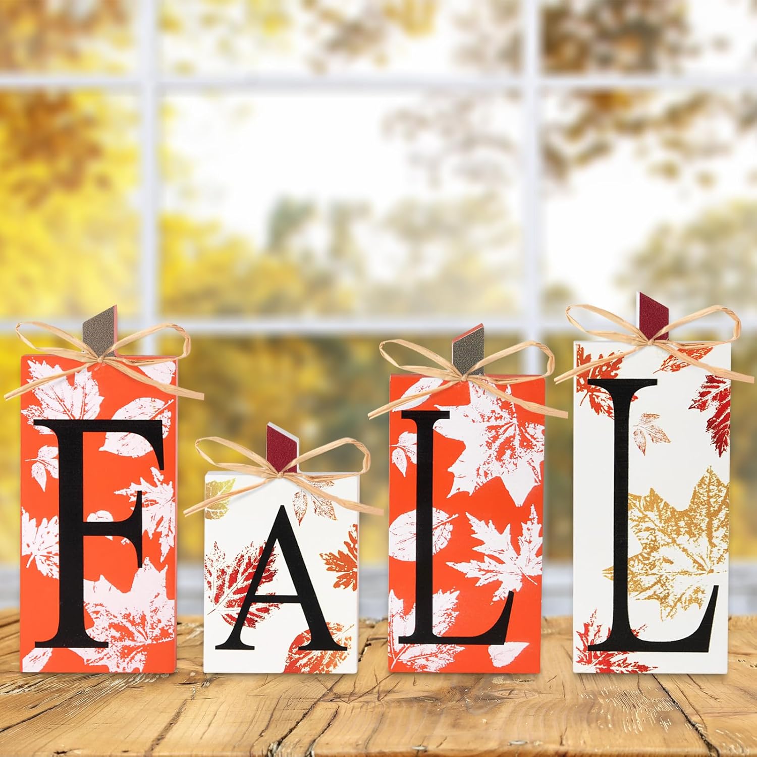 Amazon.com: Fall Decorations for Home - 4 PCS Wood Fall Lettered ...