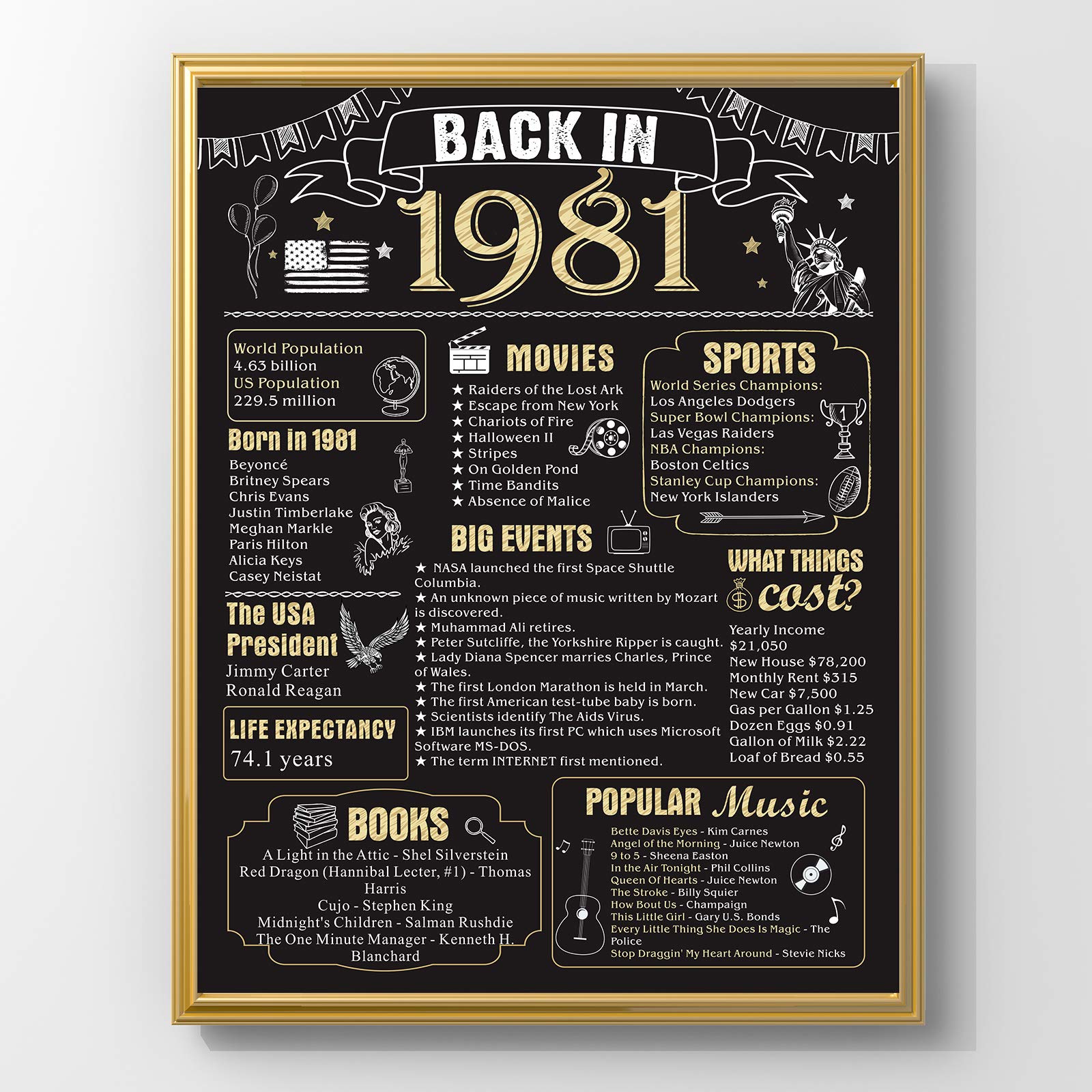 41th Birthday Decorations for Men Women 41th Birthday Gift for Him Back ...