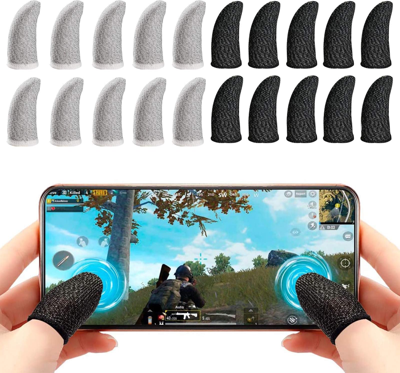 RISOKA 10 pièces Gaming Finger Sleeves - pour Le Jeu Mobile - PUBG ...