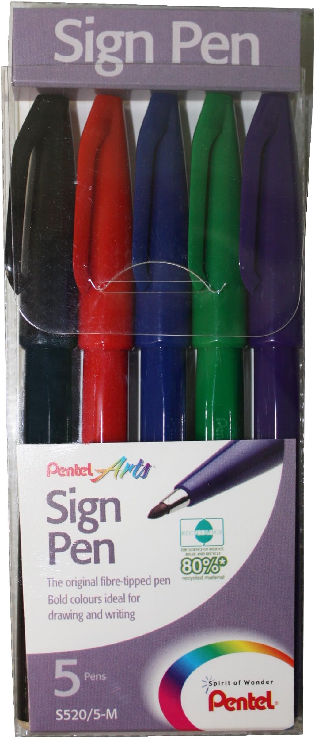 Amazon.com : Pentel Sign Pen Stick Porous Point Pen, Blue Barrel, Blue ...