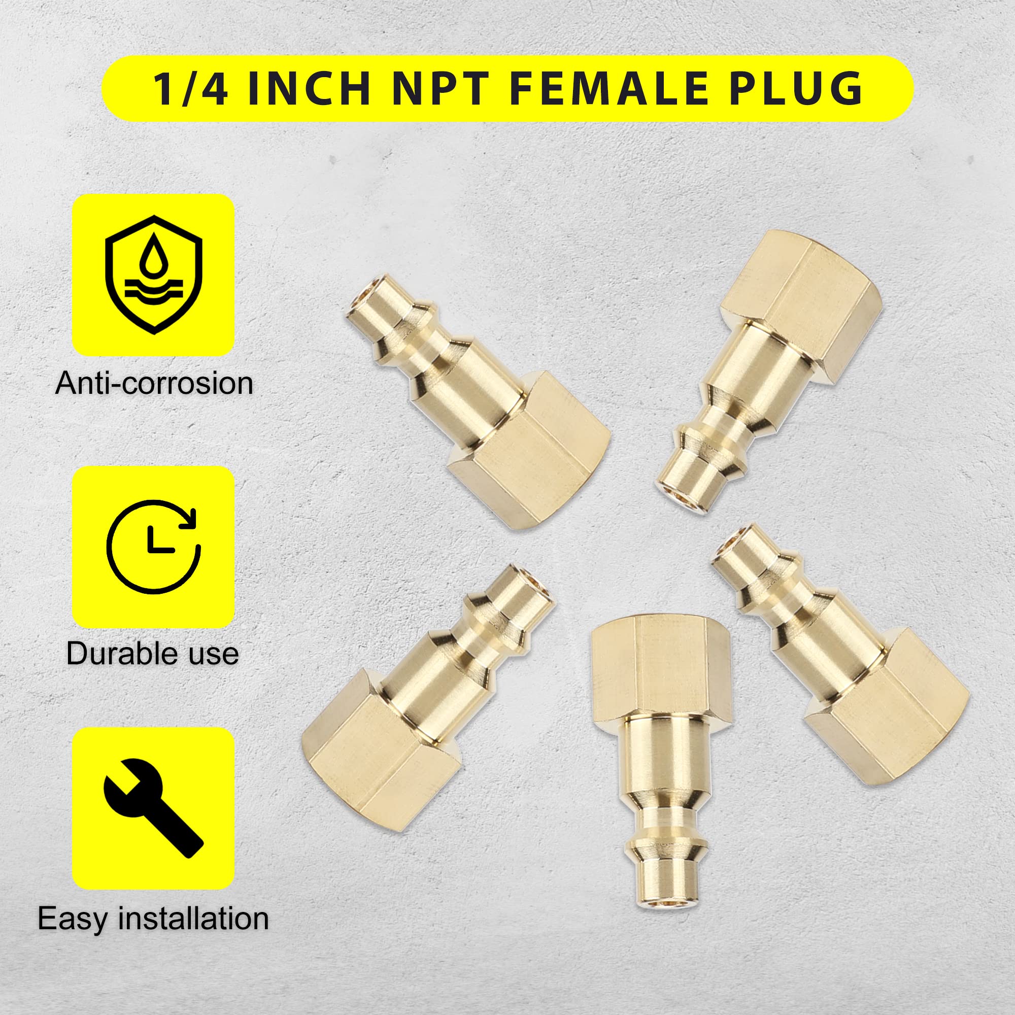 Snapklik.com : Hynade Air Plugs,14 Inch NPT Plug Female Industrial Air ...
