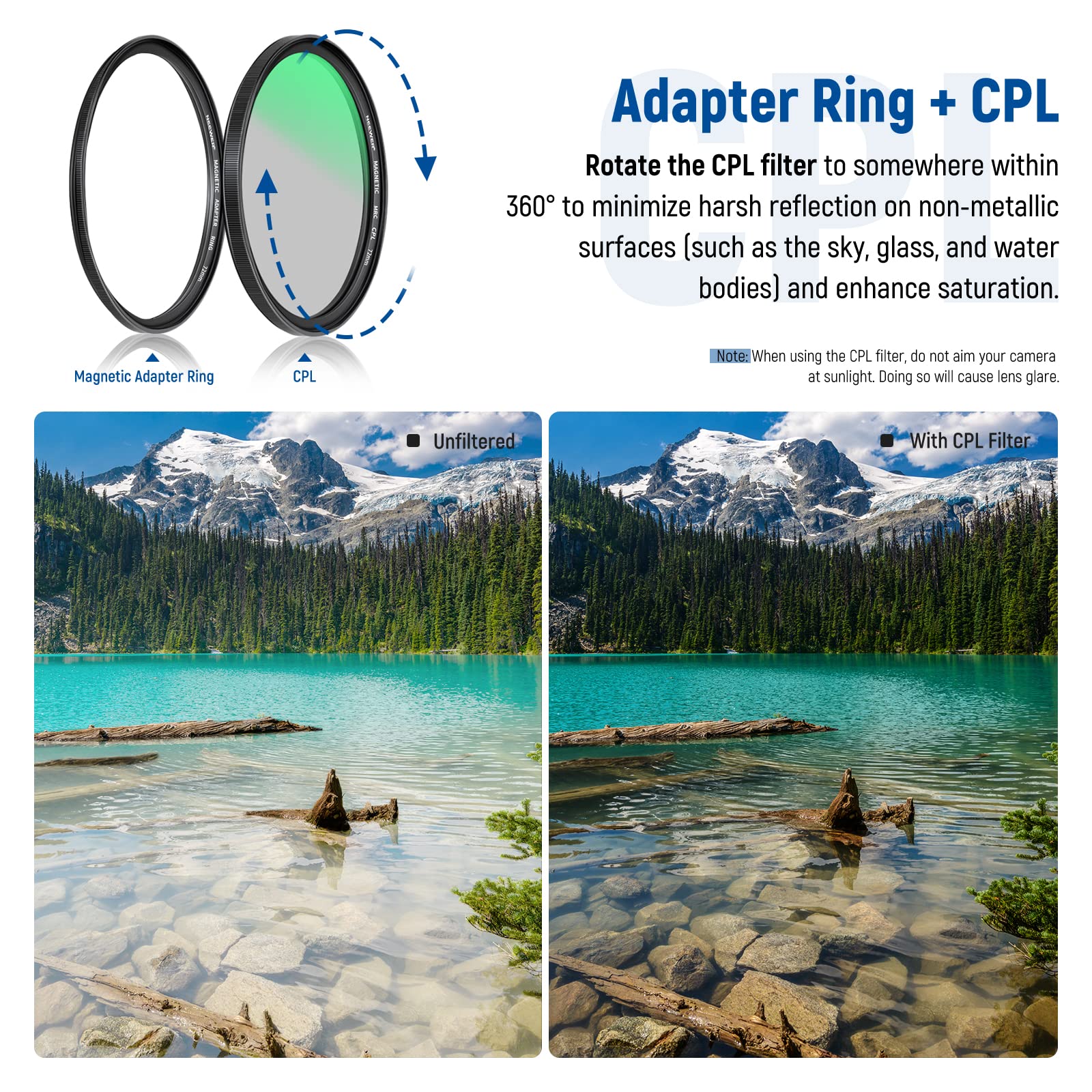 Neewer 72mm Magnetic Lens Filter Kit ND1000 CPL MCUV Neewer 72mm 4-in-1 ...