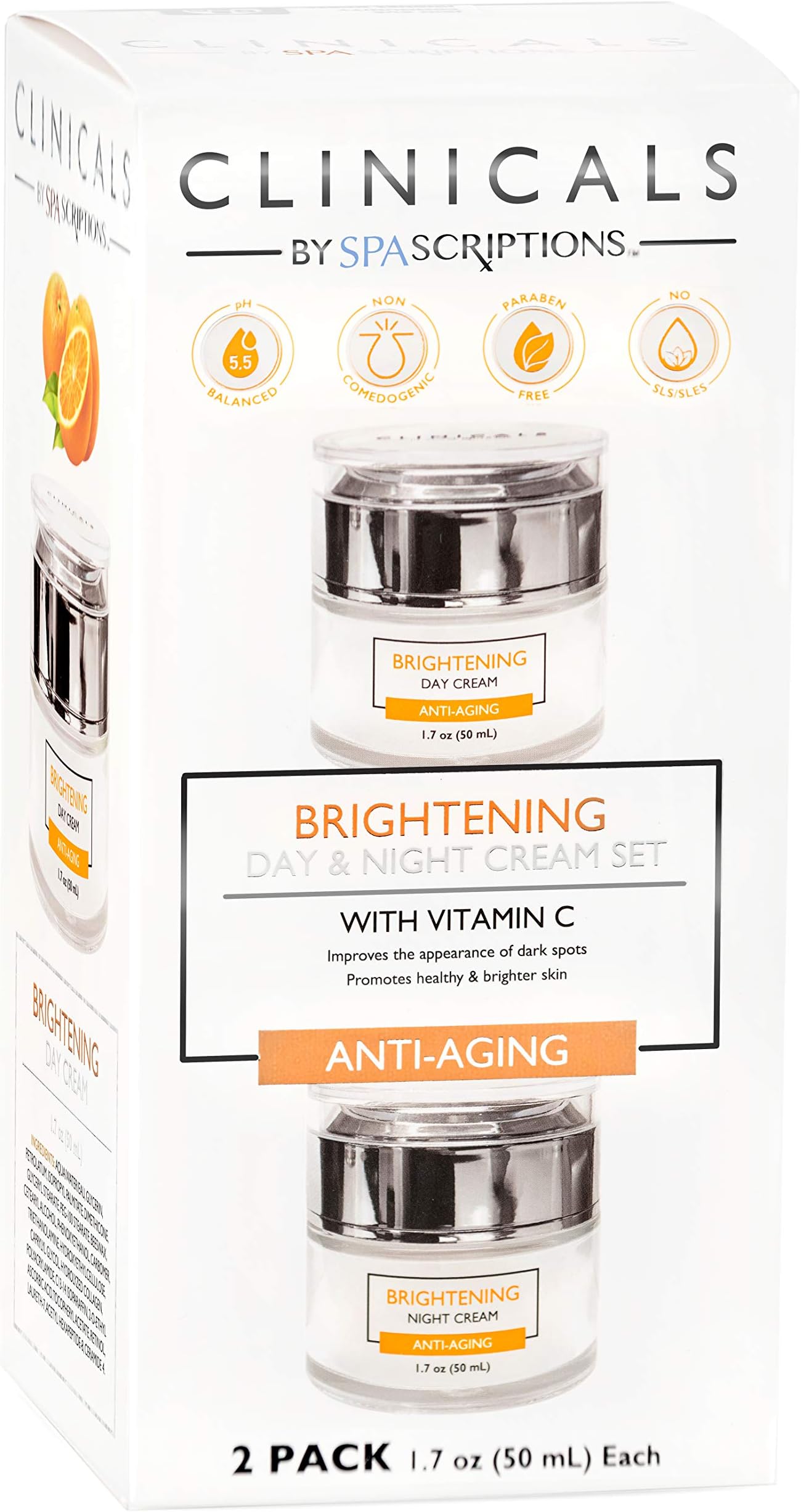 Amazon.com: Clinicals- Moisturizing Day & Night Cream Set with Retinol ...