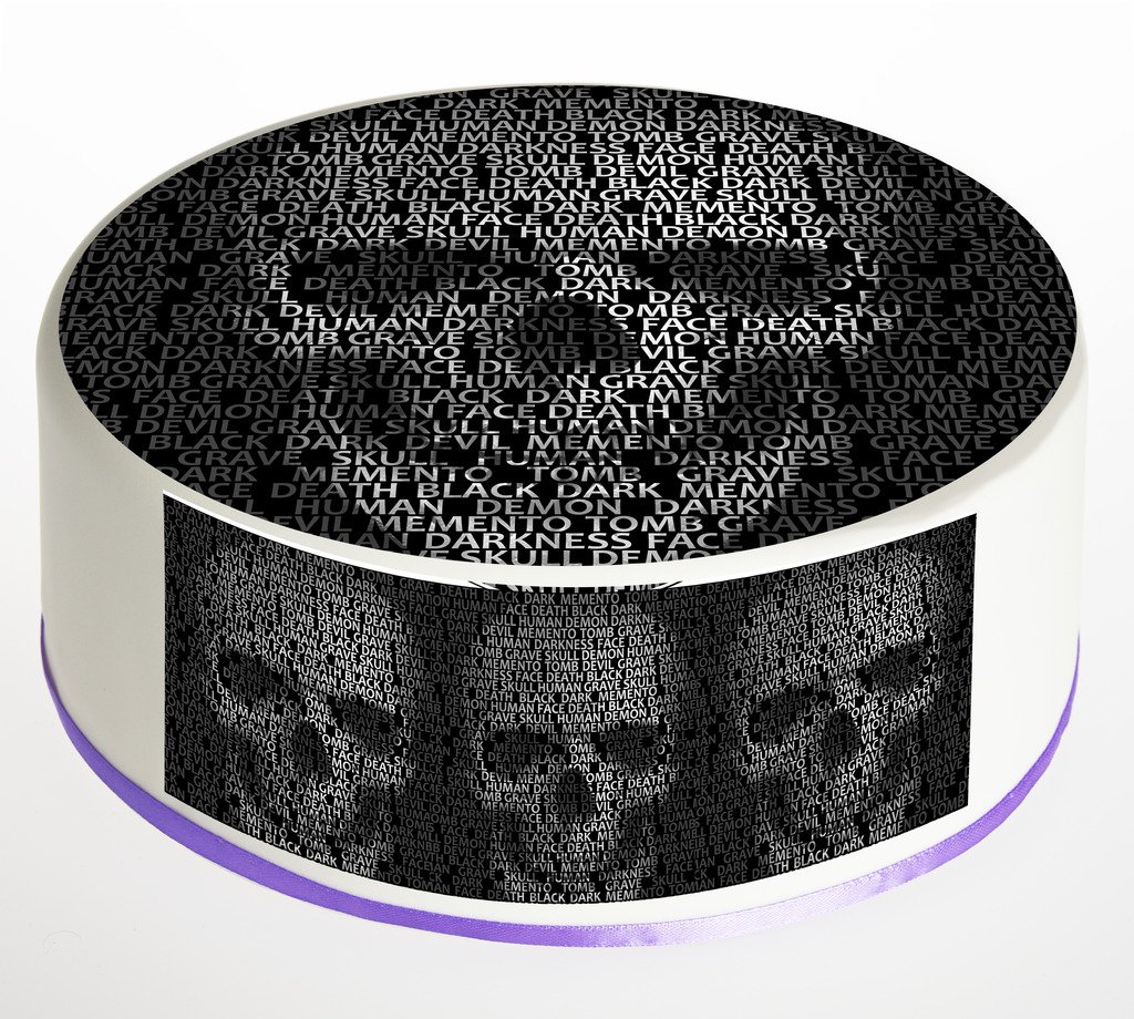 Buy Skull Goth Cake Topper. Round Cake Topper. Edible Icing Sheet 7.5 ...
