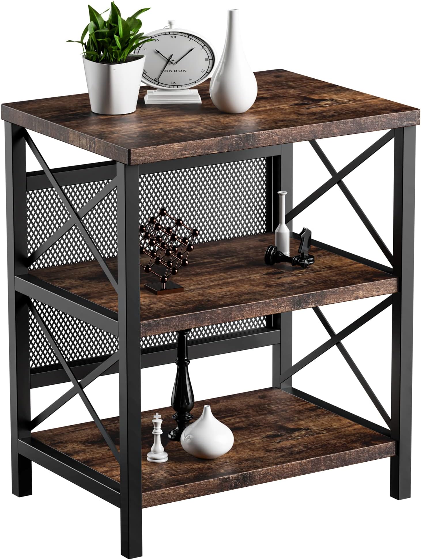 Amazon.com - BOWERY HILL Modern Farmhouse Round Dining Table in Rustic ...