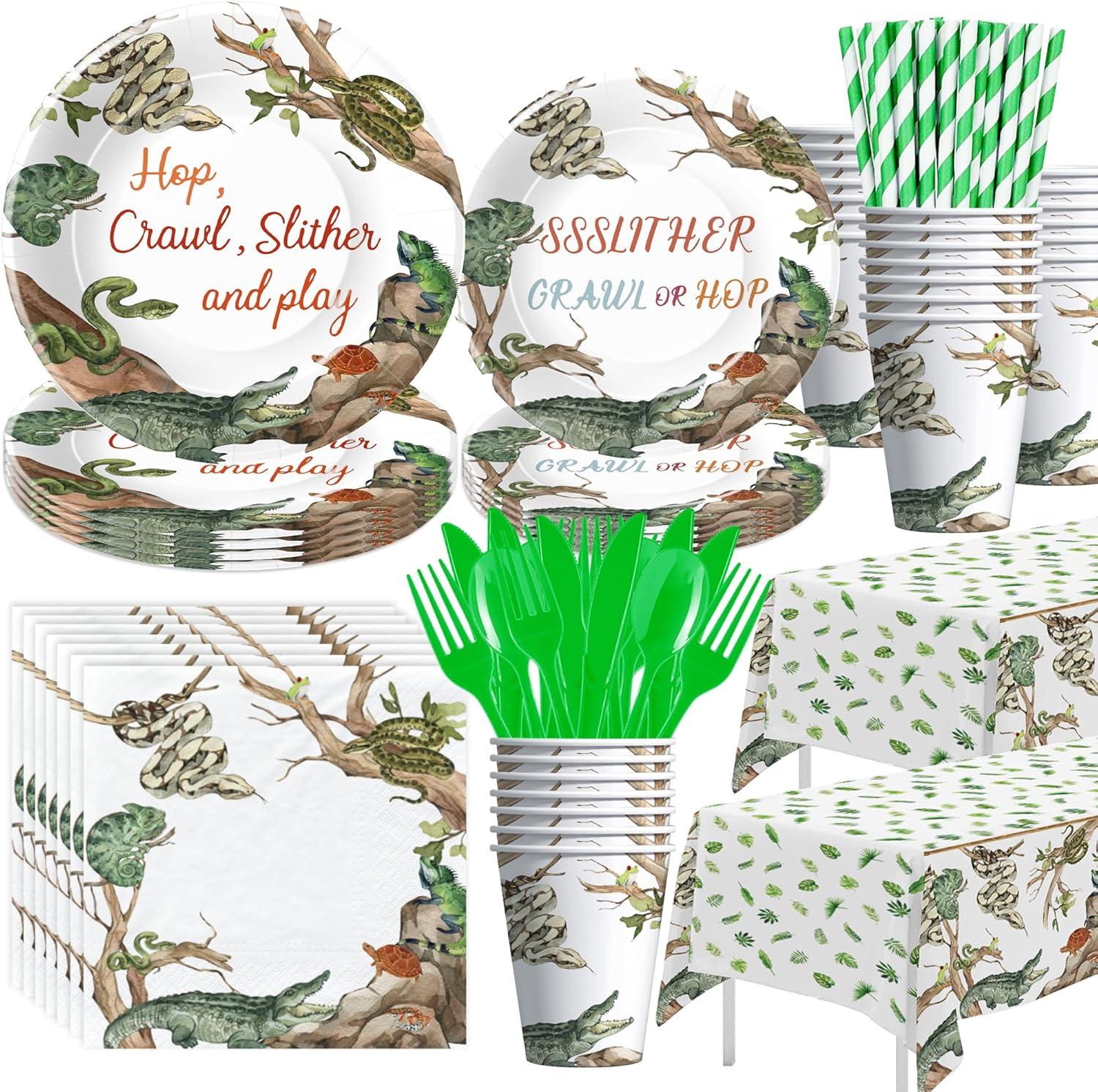 Amazon.com: HIPVVILD Reptile Birthday Party Supplies - Reptile Party ...