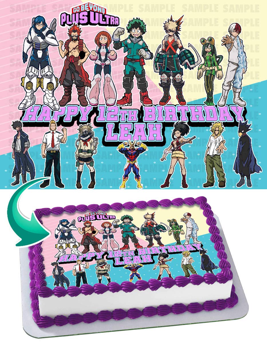 Amazon.com: Cakecery My Hero Academia 5 Edible Cake Image Topper ...