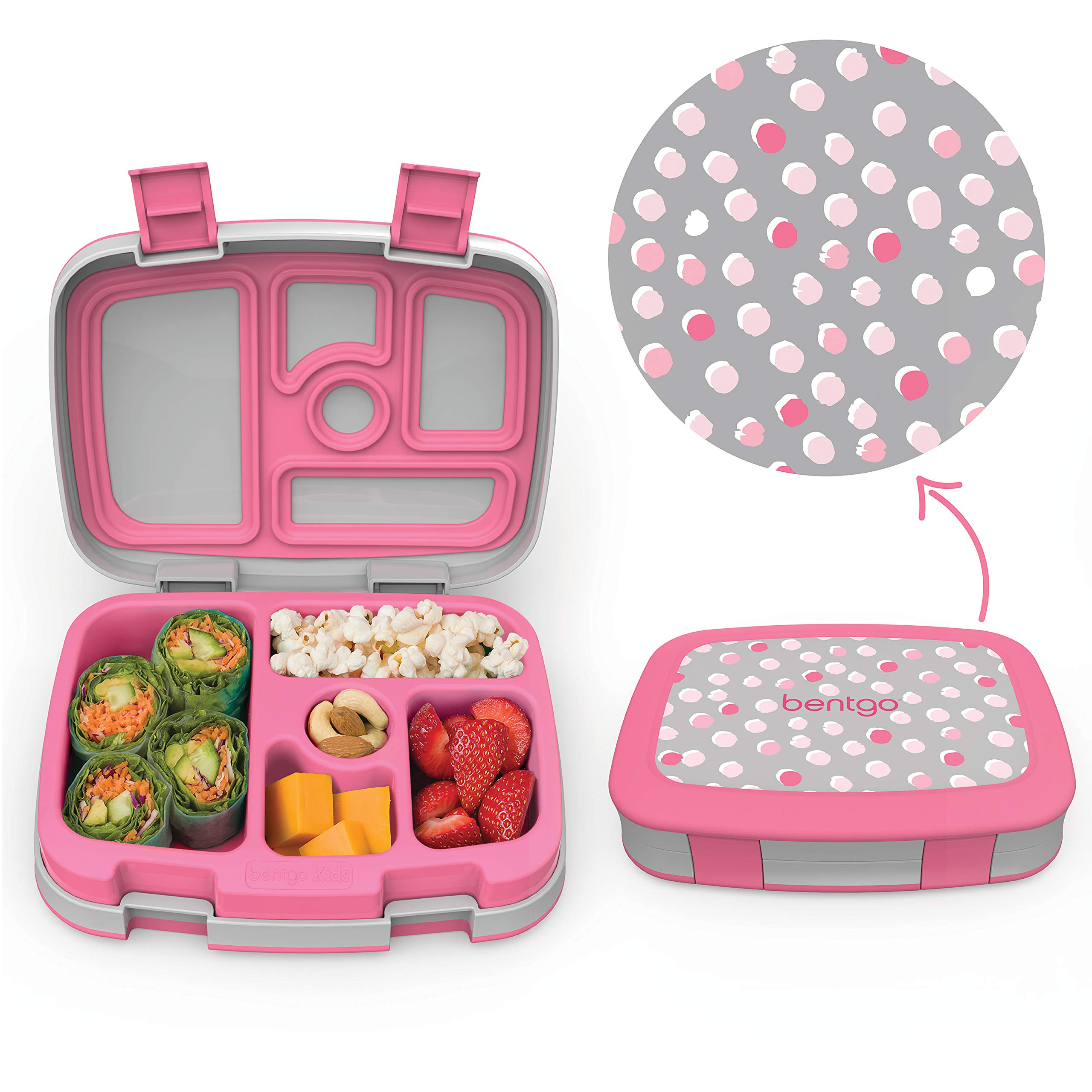 Buy Bentgo Kids Prints Pink Dots Leak Proof 5 Compartment Bento buy-bentgo-kids-prints-pink-dots-leak-proof-5-compartment-bento