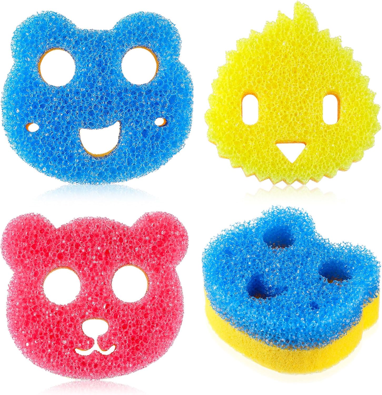 Amazon.com: FillTouch 3 Pcs Dual Sided Scrub Sponge Multi Functional ...