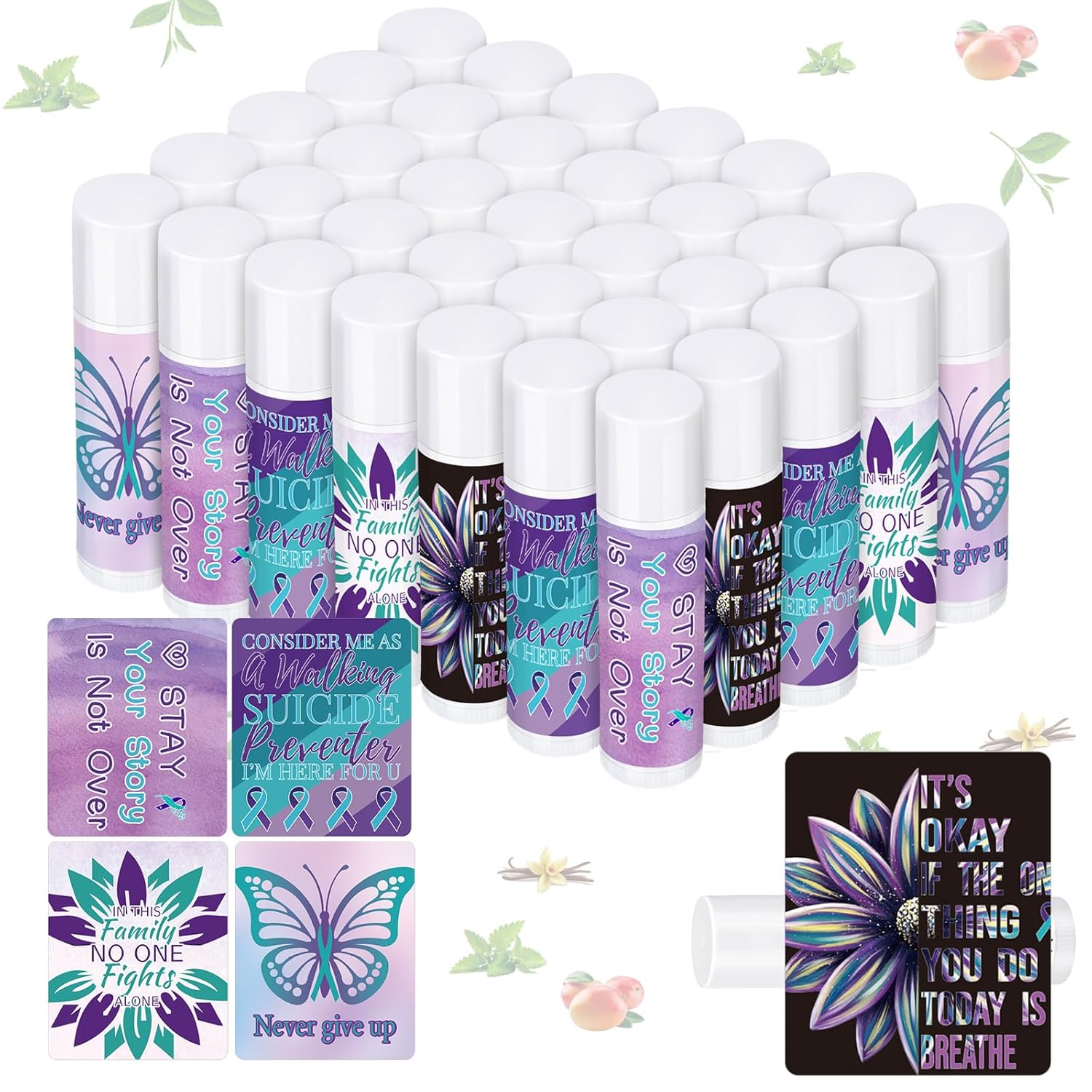 Amazon.com : Sacubee 50 Pcs Suicide Prevention Awareness Lip Balm Bulk ...