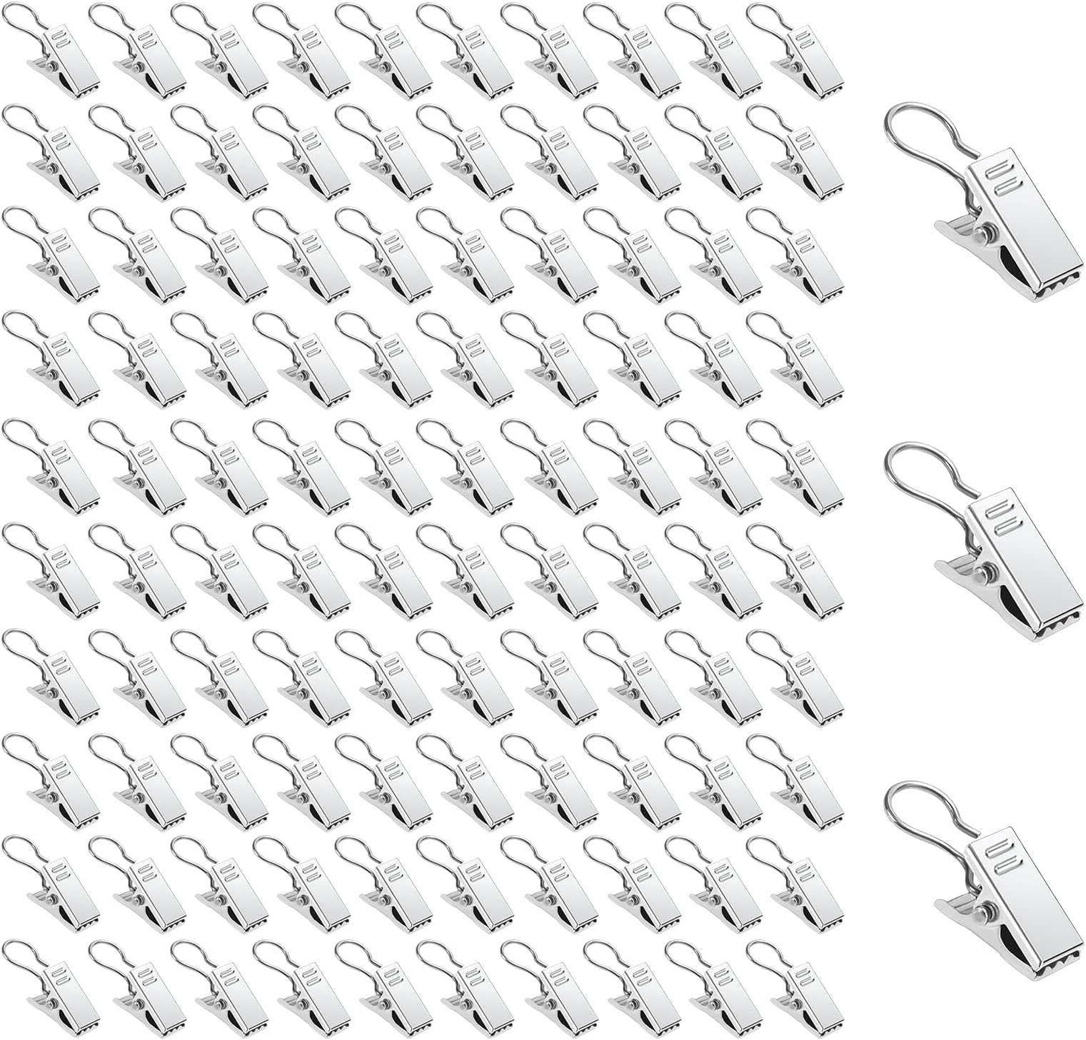 60 Pièces Pinces à Rideaux en Métal Clips de Rideau en Acier Inoxydable ...