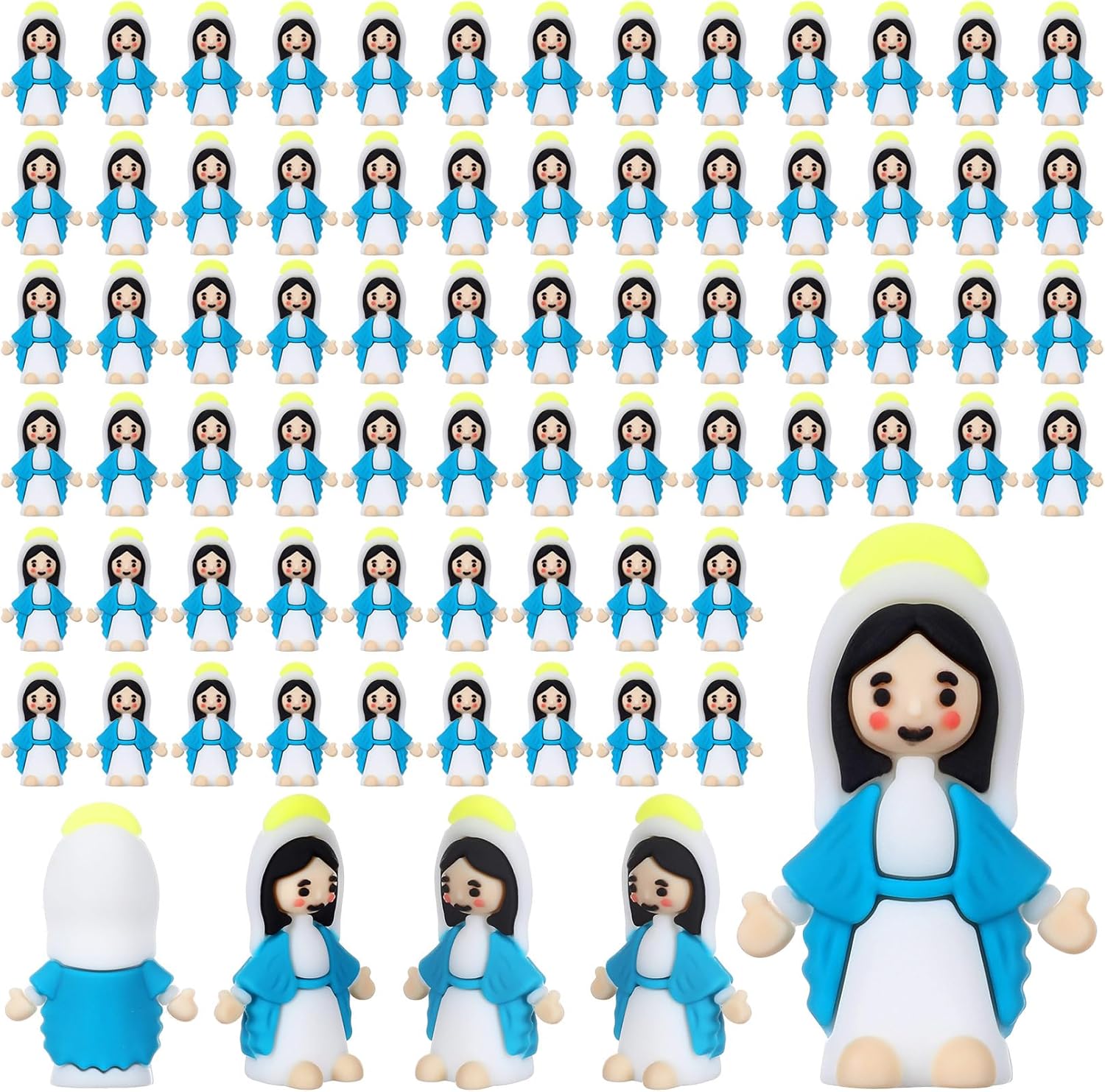 Amazon.com: Wesiti 75 Sets Little Virgin Mary Figurines Miniature ...