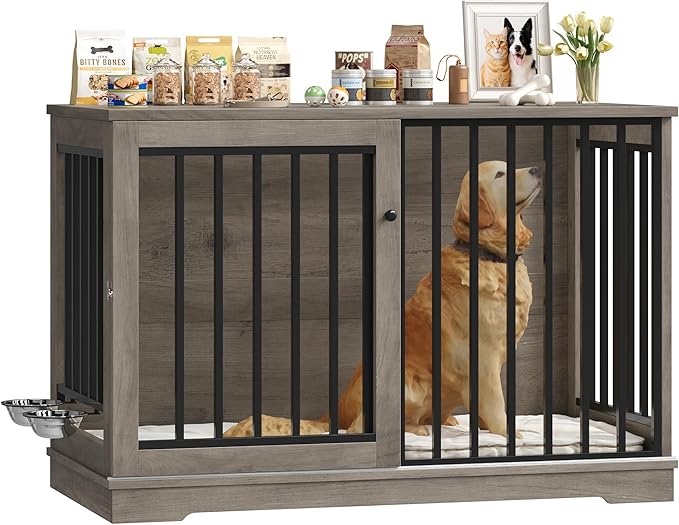 FirFurd Dog Cage Furniture 120 cm Wide Dog Box for Home Dog Kennel XXL ...