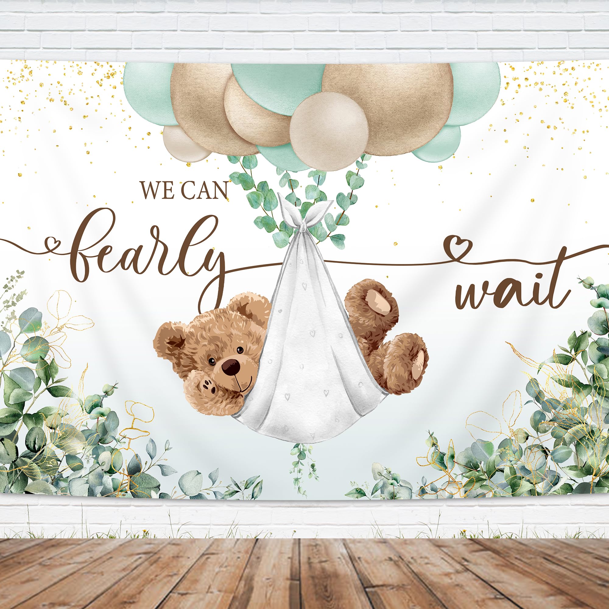 Amazon.com : Imirell We Can Bearly Wait Backdrop 7Wx5H Feet Boys Bear ...