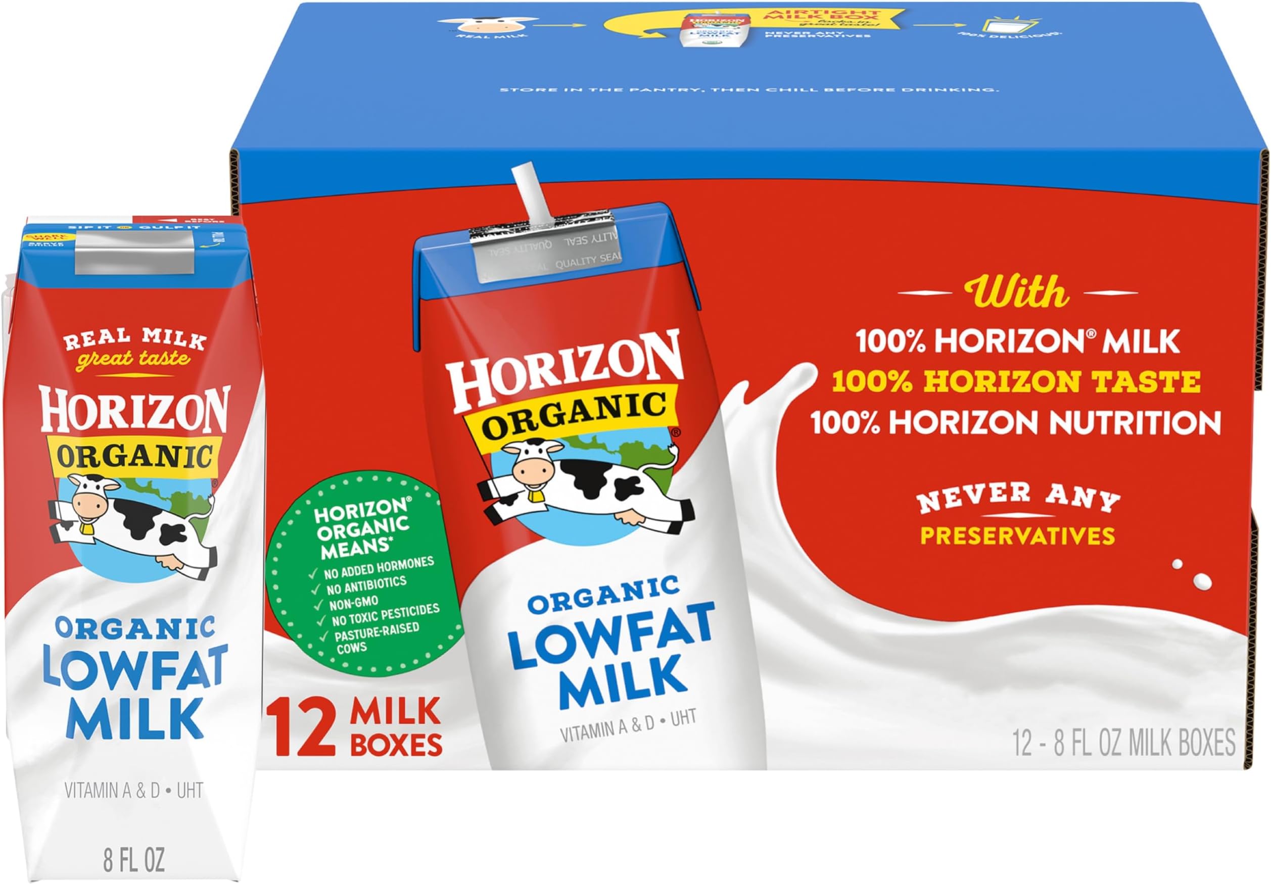 Amazon.com: Prairie Farms 1% Percent Milk, Shelf Stable Low Fat Milk ...